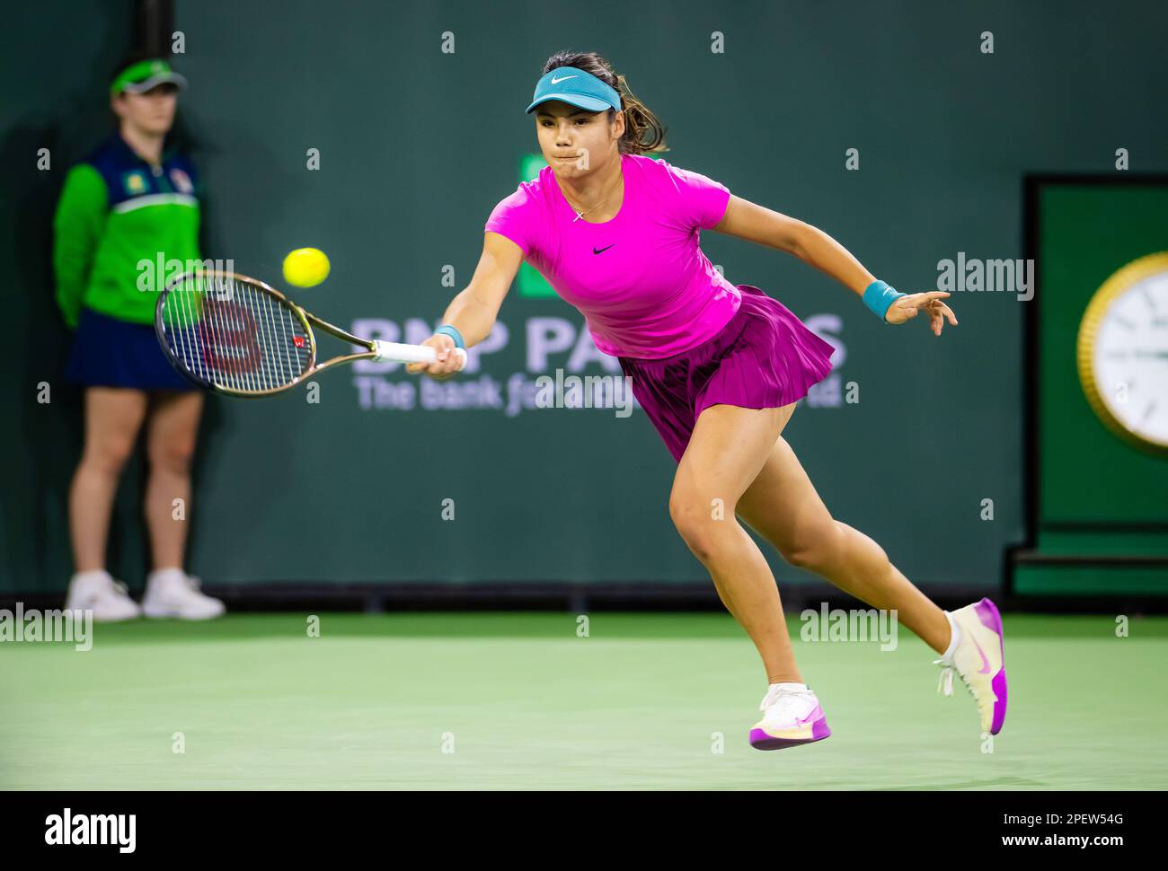 Emma Raducanu of Great Britain in action against Iga Swiatek of Poland ...