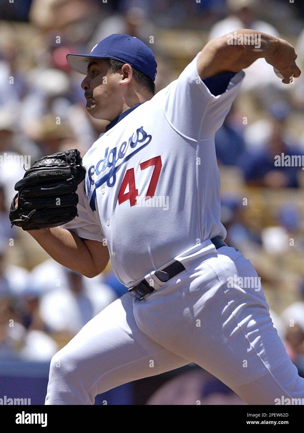 Los Angeles Dodgers pitcher Wilson Alvarez works against the Houston ...