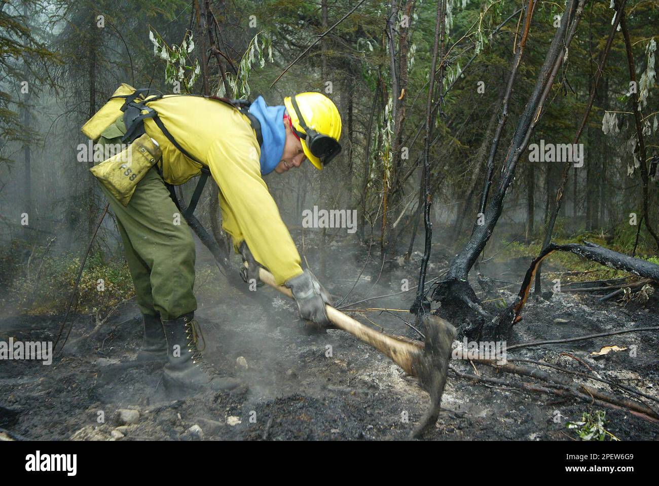 Tommy Tinker, with the wild fire fighting team from Hooper Bay, Alaska ...