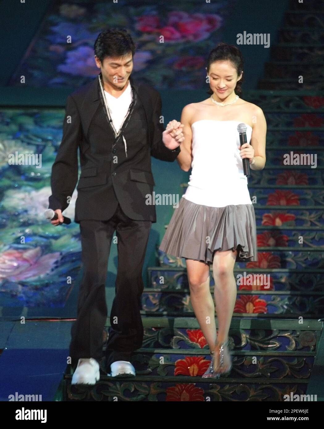 Hong Kong actor and singer Andy Lau, left and Chinese actress Zhang ...