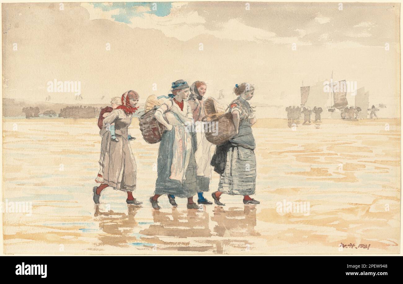 Four Fishwives on the Beach, 1881 by Winslow Homer Stock Photo - Alamy
