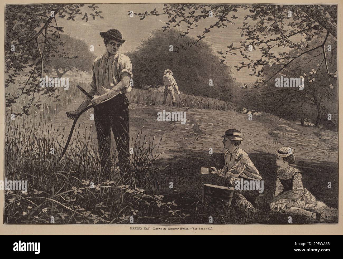 Making Hay, published 1872 by Winslow Homer Stock Photo - Alamy