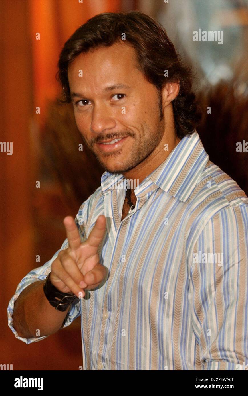 Argentine singer Diego Torres poses for photographer before a press ...