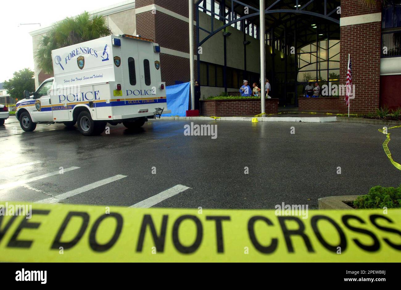 The entrance to the Ocala Police Department headquarters is shown ...