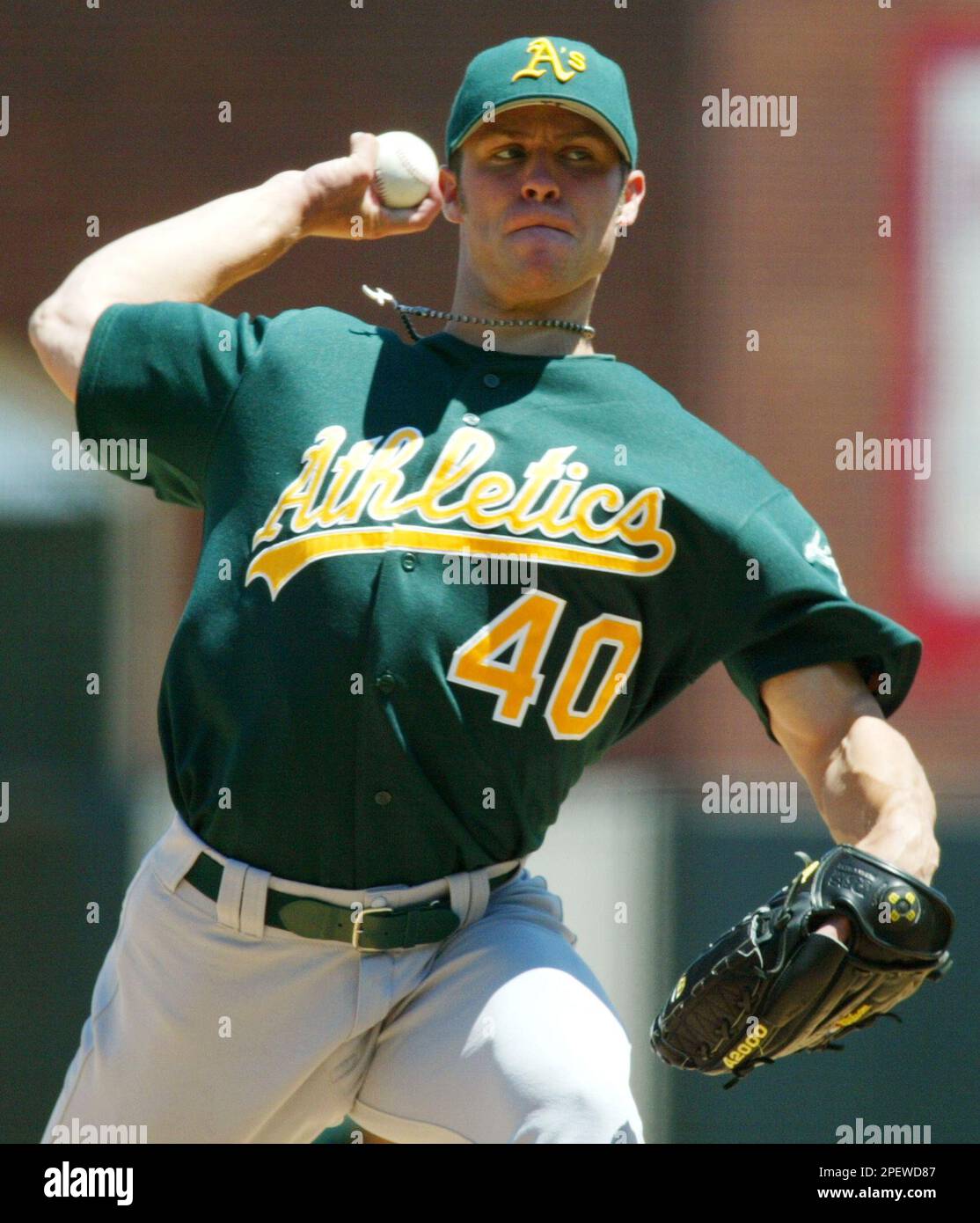 Oakland Athletics pitcher Rich Harden throws against the San Francisco ...