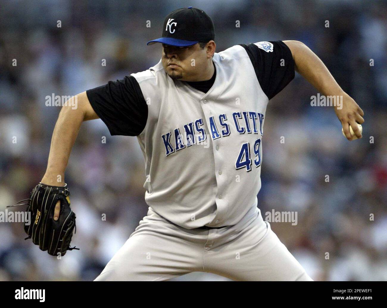 Kansas City Royals starter Dennys Reyes pitches against the San Diego ...