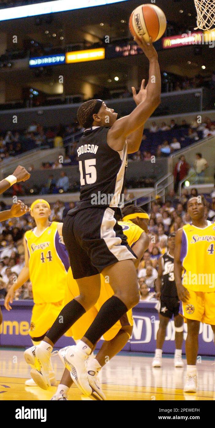 San Antonio Silver Stars' Adrienne Goodson makes a layup against the ...