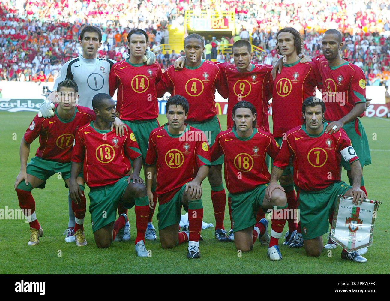 The Portugal national soccer team prior to the start of the Euro 2004 ...