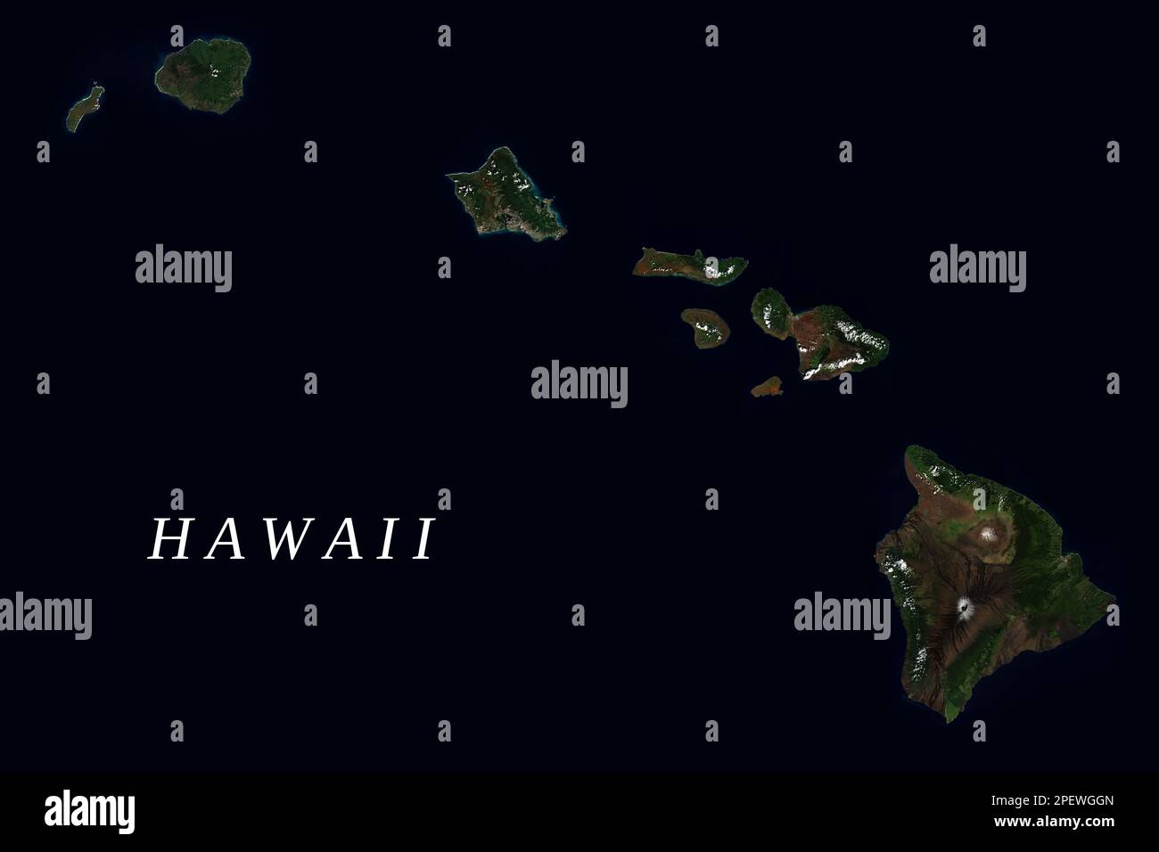 Hawaii in the Pacific Ocean seen from space - contains modified ...