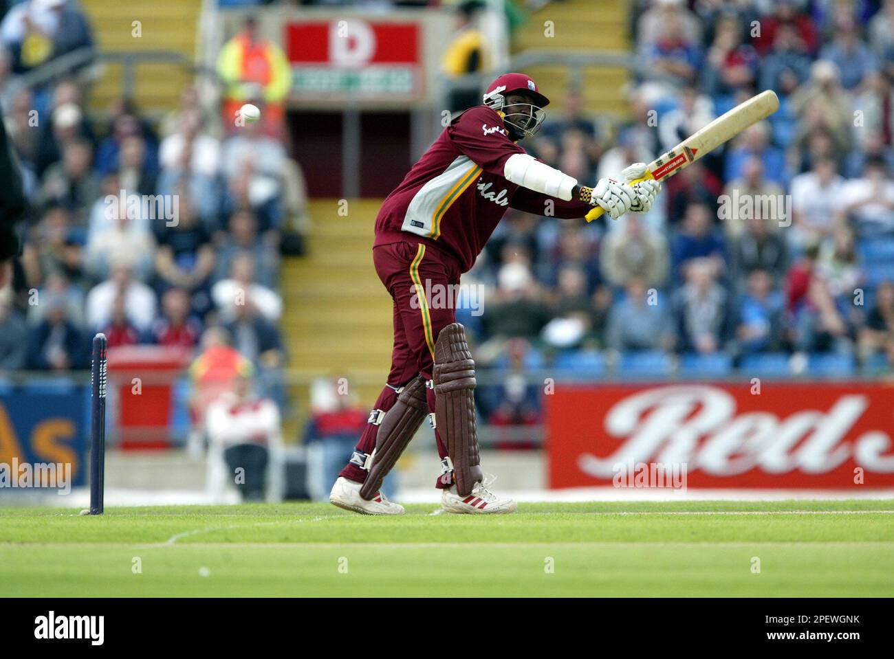 West Indies Dwayne Smith hits out against England during their one day ...