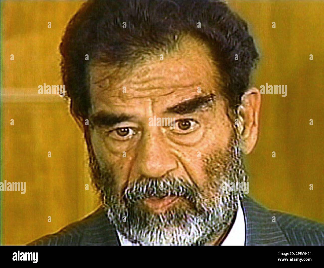 In this image made from video, Former Iraqi President Saddam Hussein ...
