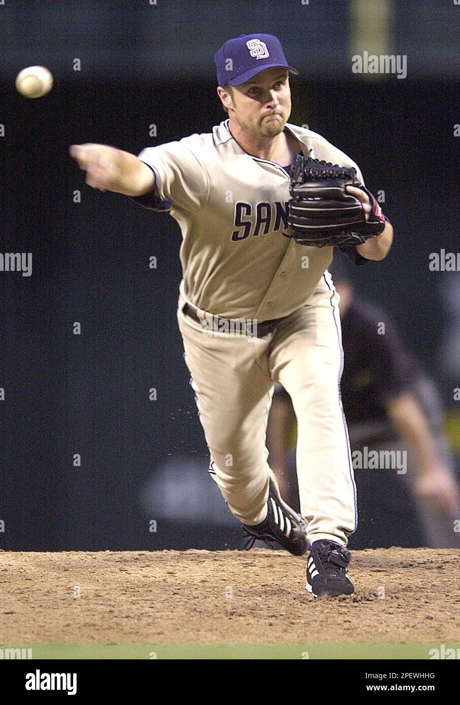 San Diego Padres pitcher Brian Lawrence works the fifth inning against ...