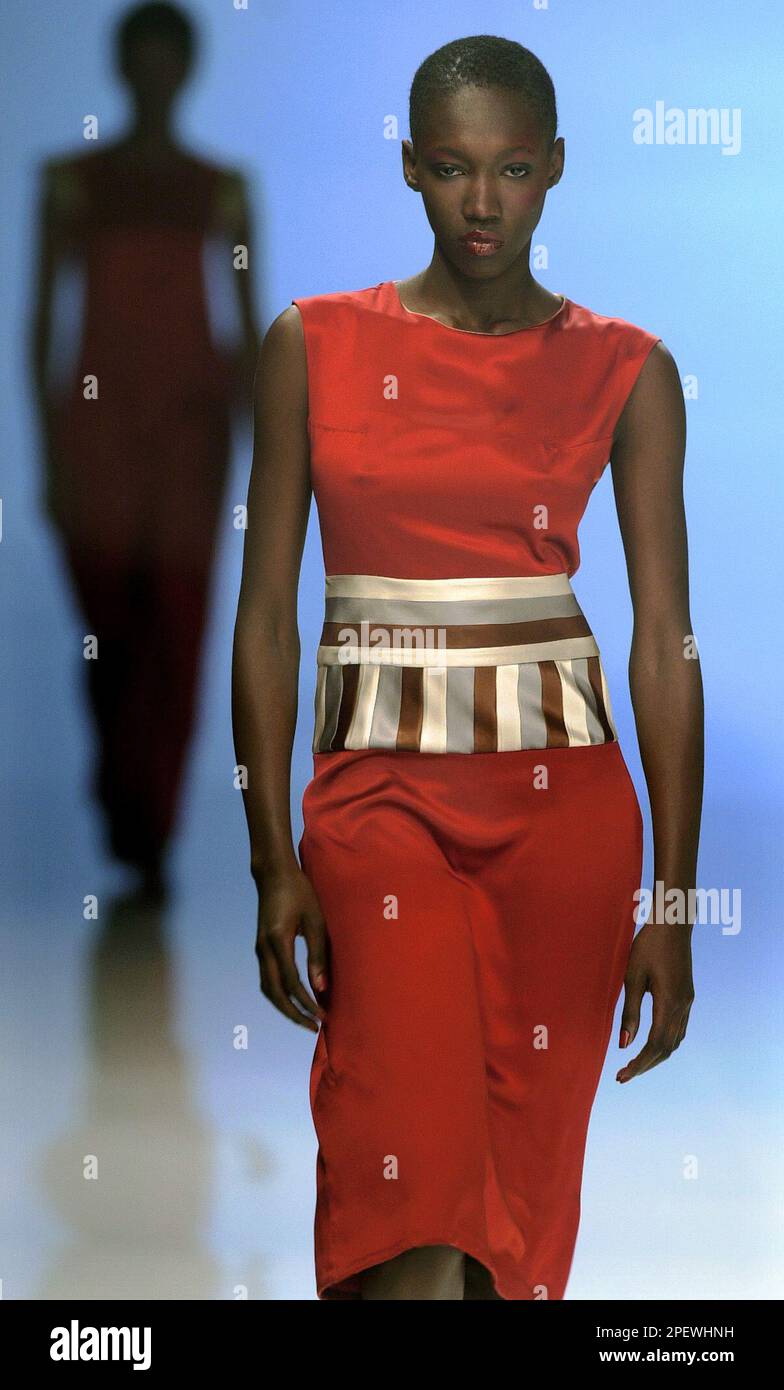 A model wears a creation by Brazilian designer Lena Santana for the ...