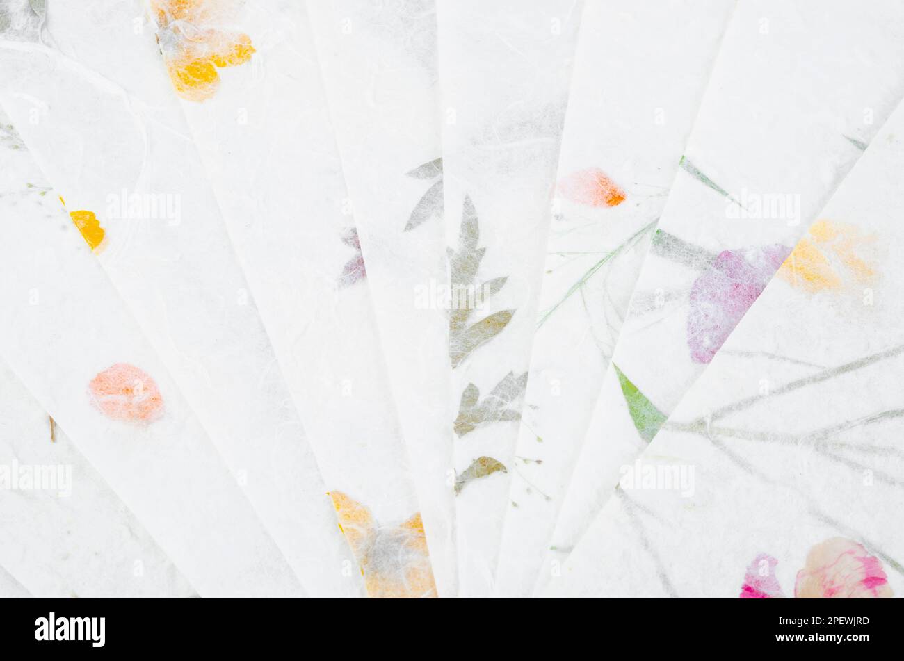 Set of Handmade recycled flower and leaf paper background Stock Photo ...