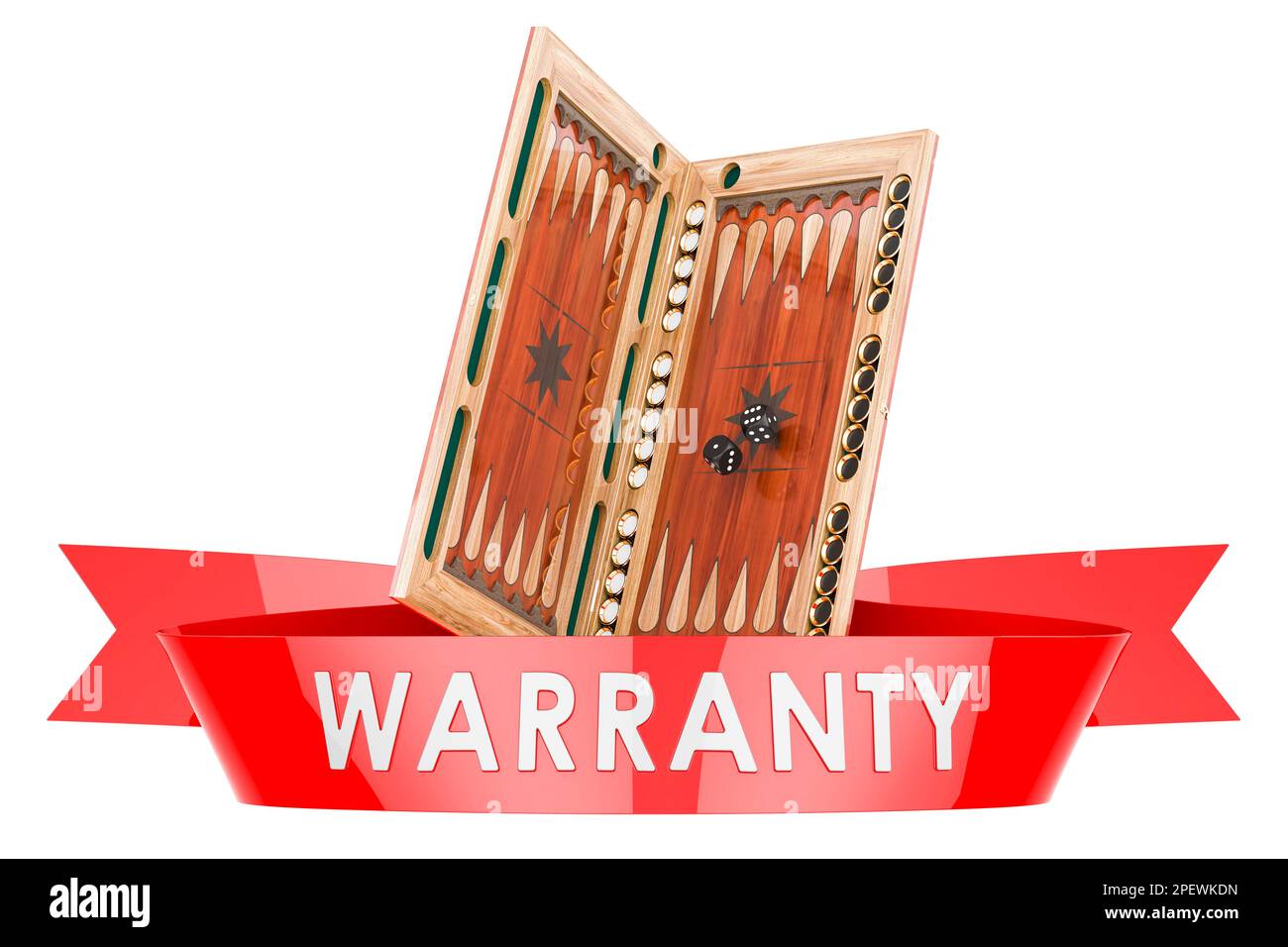 Backgammon, board game, warranty concept. 3D rendering isolated on ...