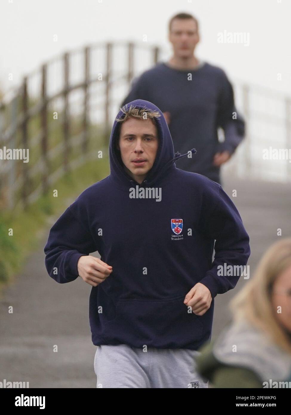 Actor Ed McVey, who plays the part of Prince William, filming scenes at ...