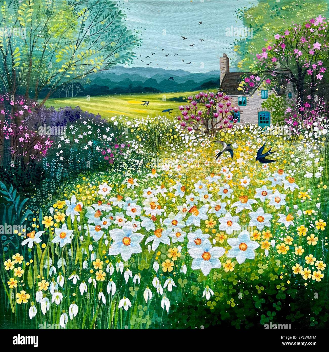 Watercolour illustration of snowdrops hi-res stock photography and ...