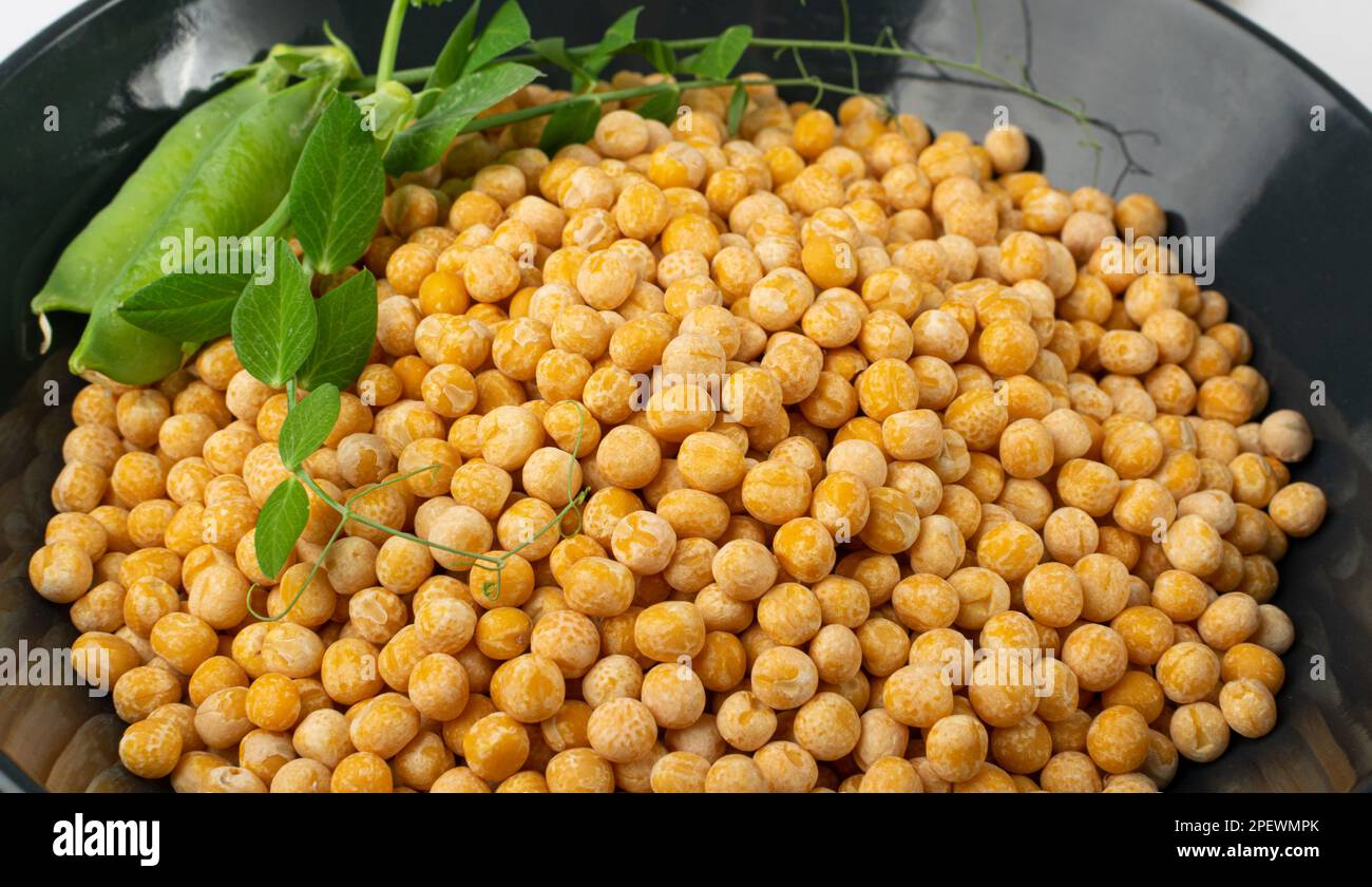 Dry Yellow Peas Isolated, Whole Pea Pile, Raw Legume, Protein Source ...