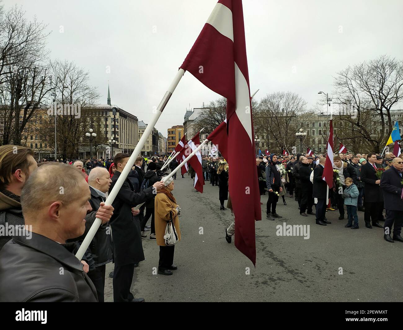 Latvia, Riga, 16.03.2023. A memorable procession of Latvian ...