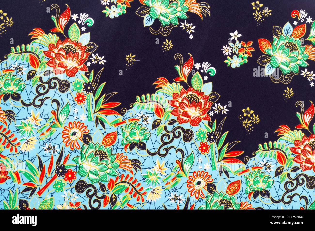 Pattern of flower on Batik background Stock Photo - Alamy