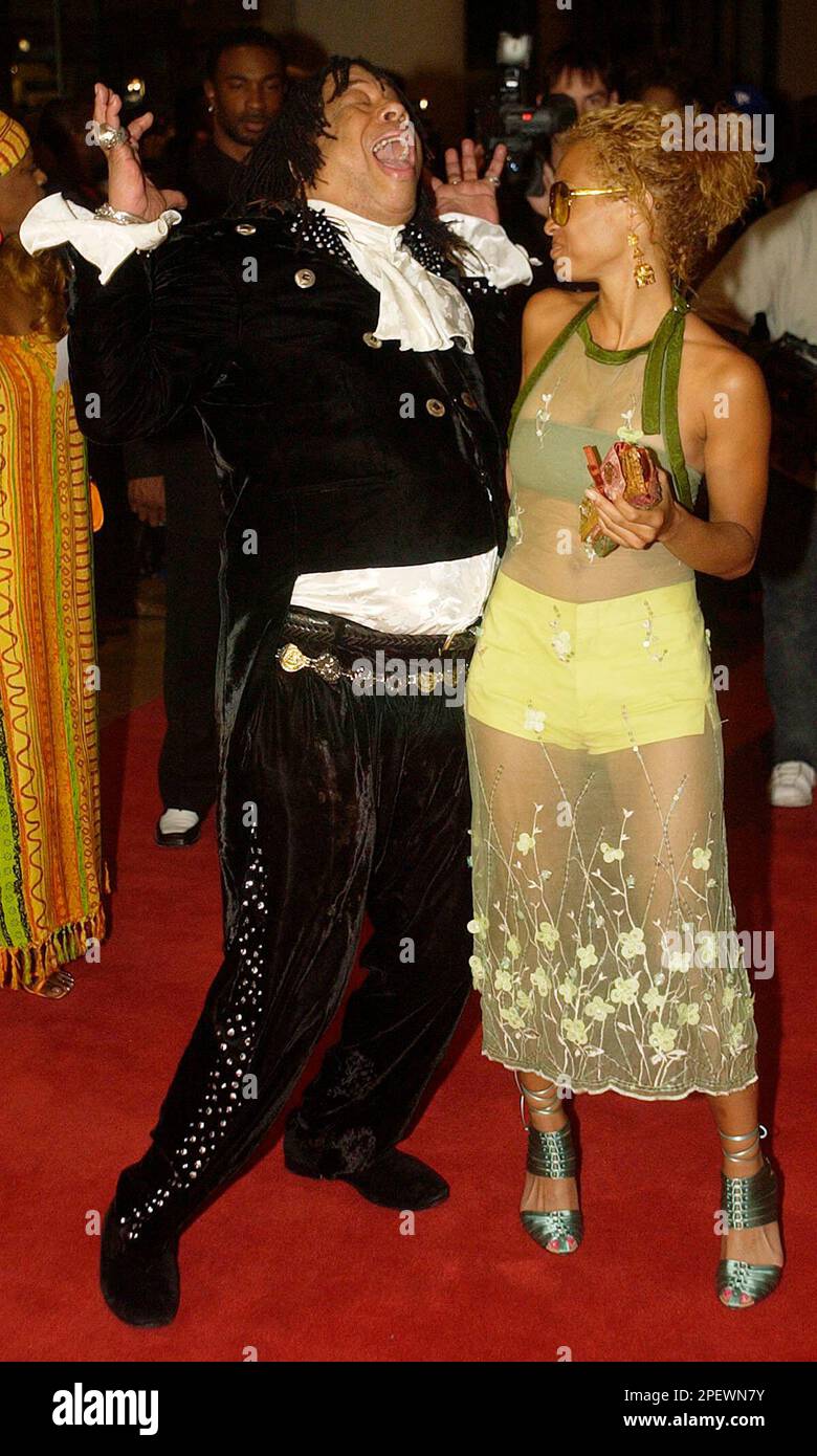 Musician Rick James, left, poses with his daughter, Tie, at the ...