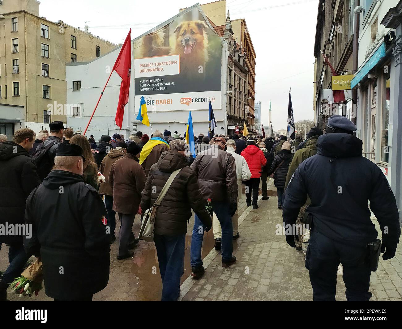 Latvia, Riga, 16.03.2023. A memorable procession of Latvian ...
