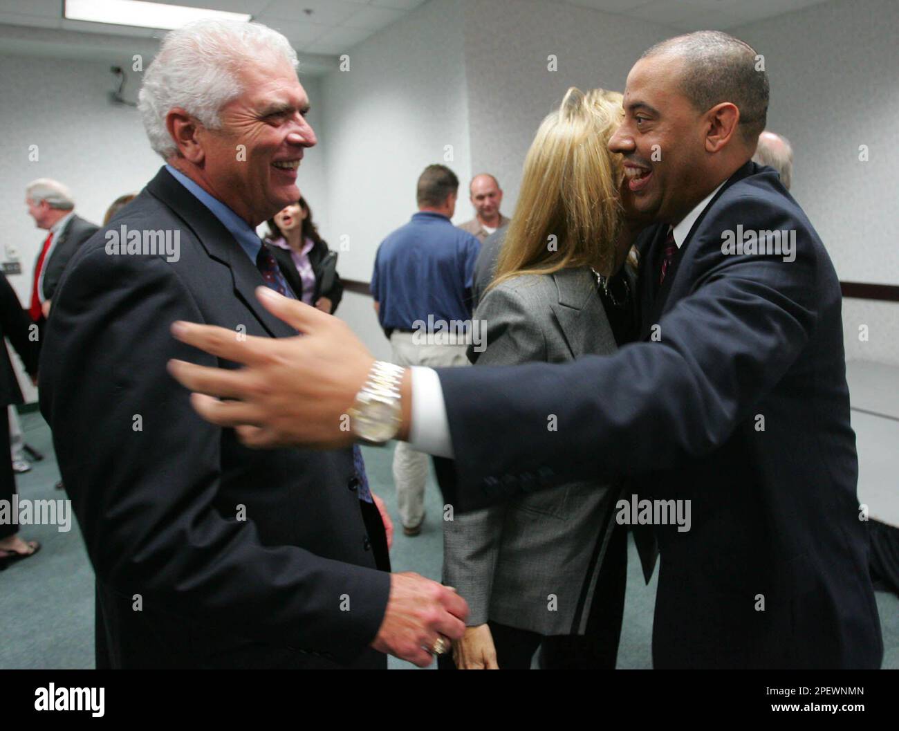 New Tennessee Bureau of Investigation Director Mark Gwyn, right, gets ...