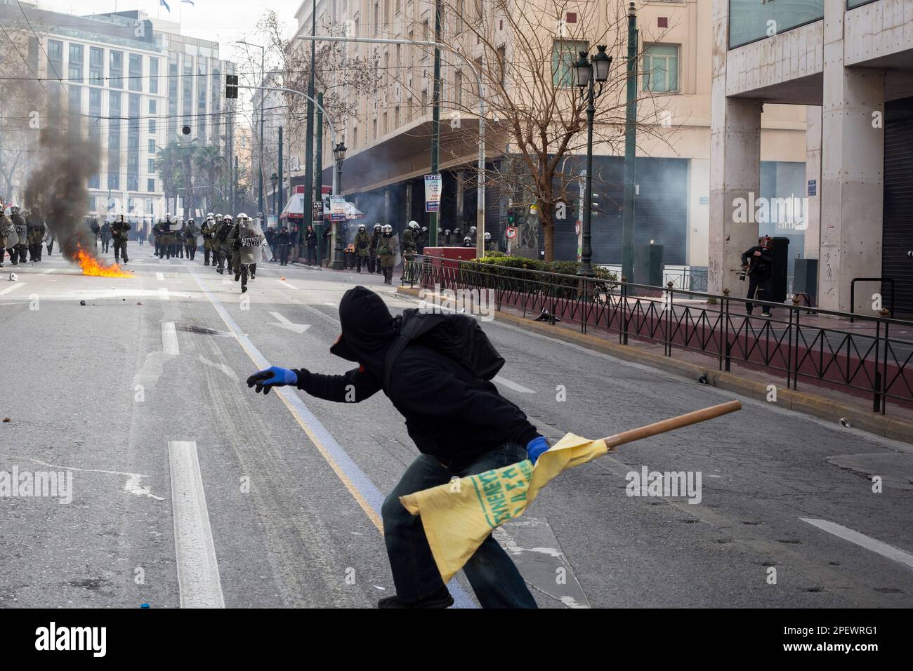 Athen, Greece. 16th Mar, 2023. During a 24-hour general strike in ...