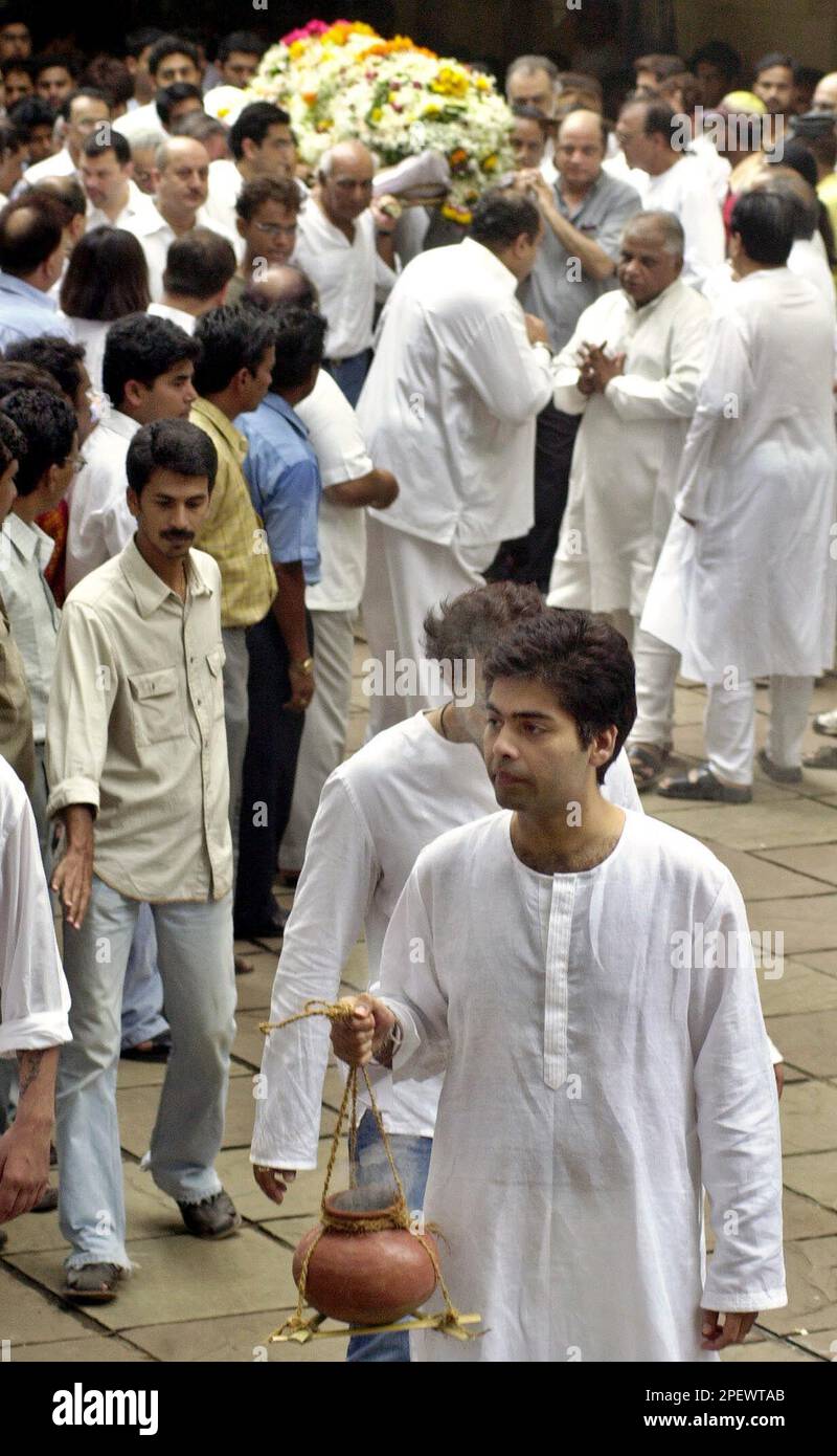 Karan Johar, Bollywood director and son of late Yash Johar, carries an ...