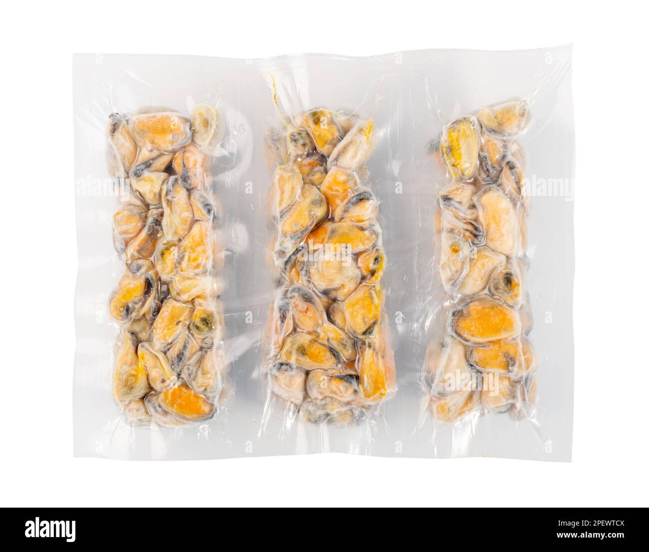 Packed Frozen Mussels Isolated, Unshelled Clam, Frozen Peeled Mussel ...