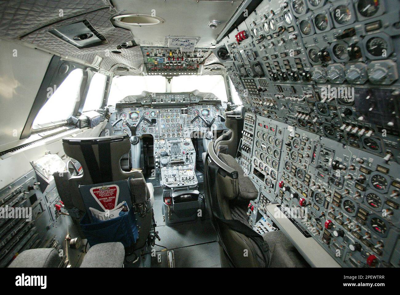 The cockpit of a Concorde aircraft is seen during a press preview along ...
