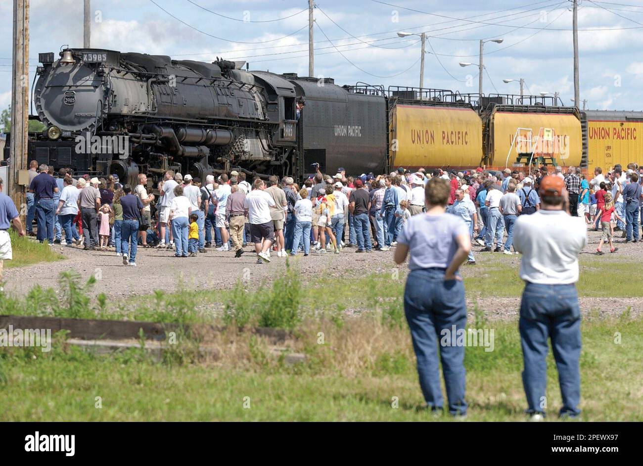 A crowd gathers to view and photograph the Union Pacific Challenger No ...