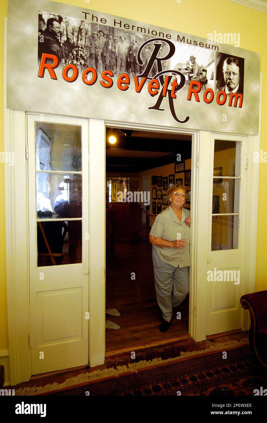 Geneva Williams, director of the Hermione Museum, stands in the ...