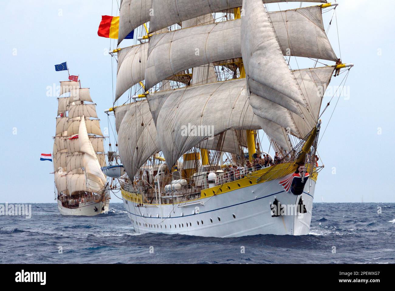 Two tall ships at the start of the race, Bermuda, 2009 Stock Photo - Alamy