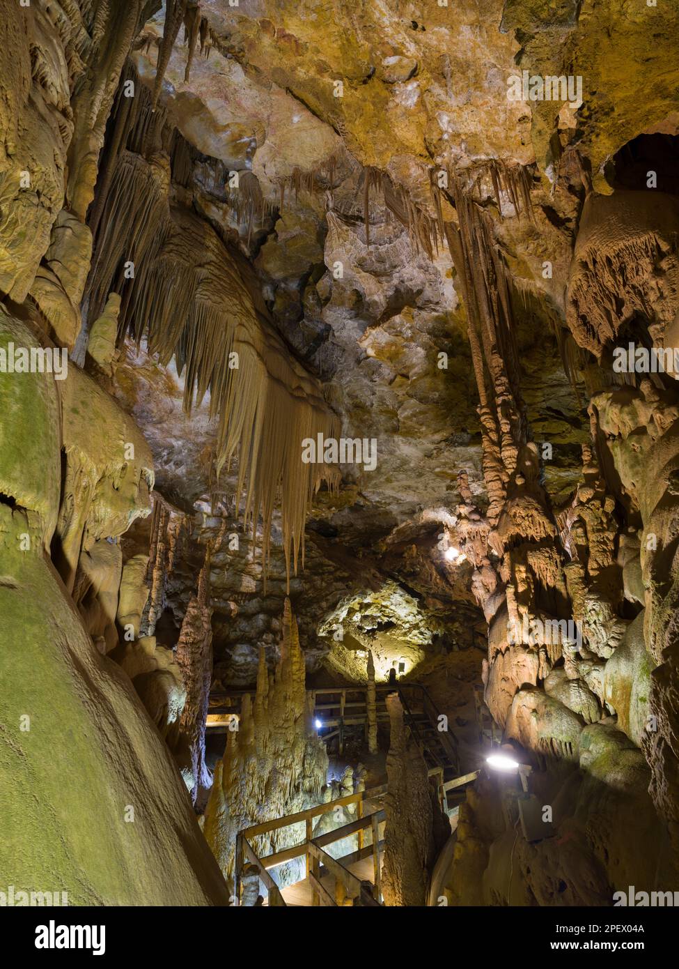 Limestone cave formations. Karaca Cave. Turkey important cave touristic ...