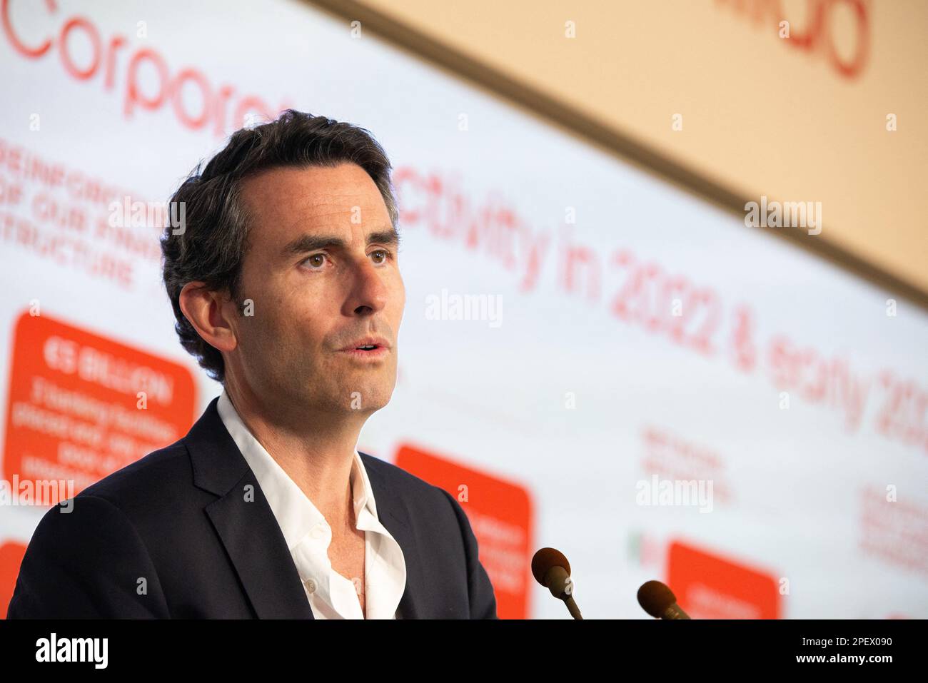 Paris, France. 16th Mar, 2023. Thomas Reynaud CEO of Iliad at the ...