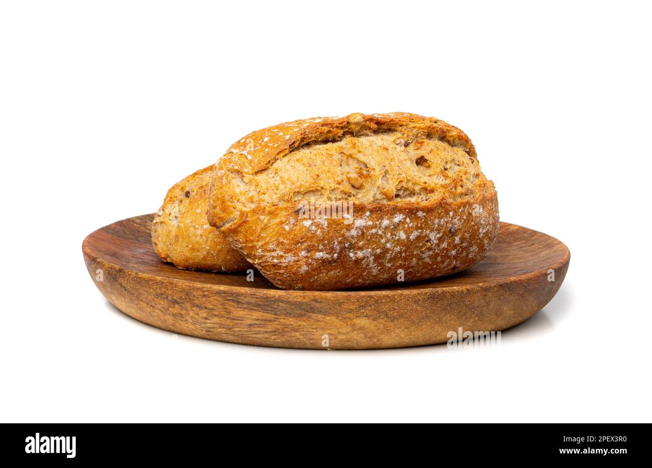 Grain Bread Isolated, Whole Buns with Seeds, Rustic Organic Cereal ...