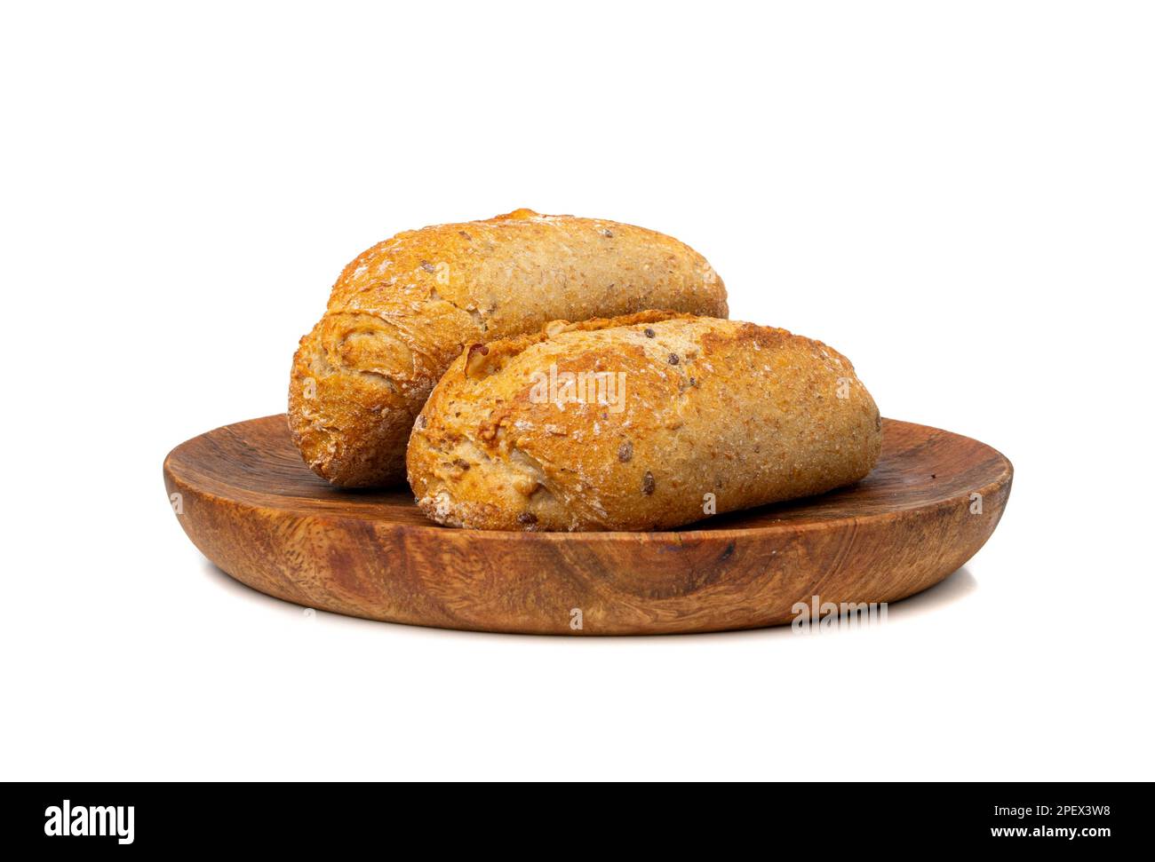 Grain Bread Isolated, Whole Buns with Seeds, Rustic Organic Cereal ...