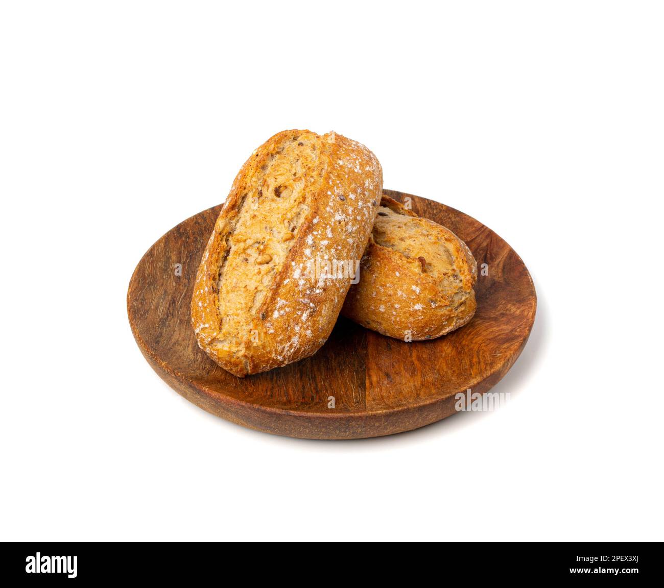 Grain Bread Isolated, Whole Buns with Seeds, Rustic Organic Cereal ...