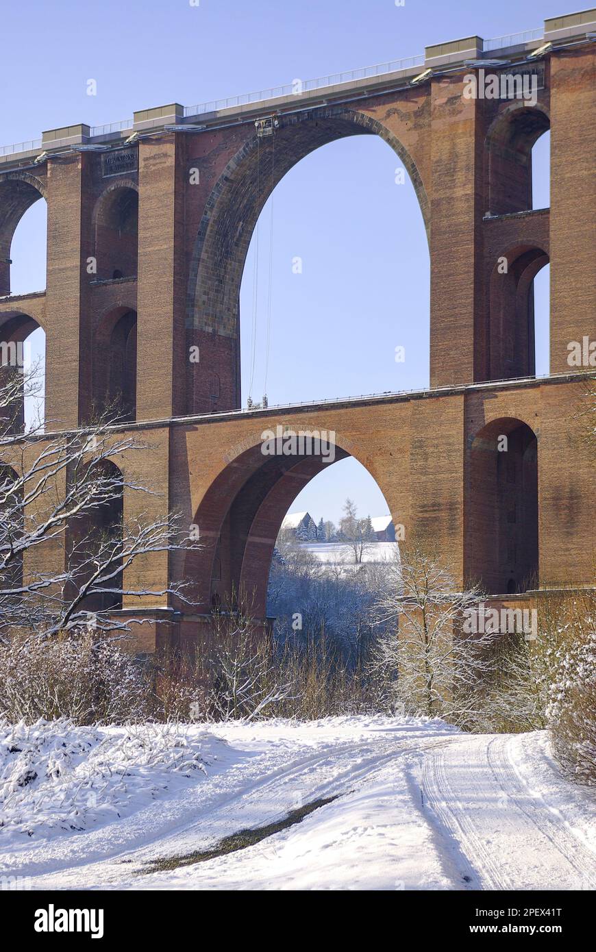The Göltzsch Viaduct, the largest brick bridge in the world, in the ...