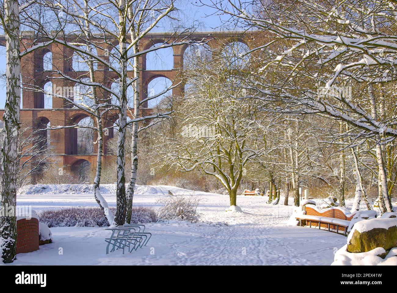 The Göltzsch Viaduct, the largest brick bridge in the world, in the ...