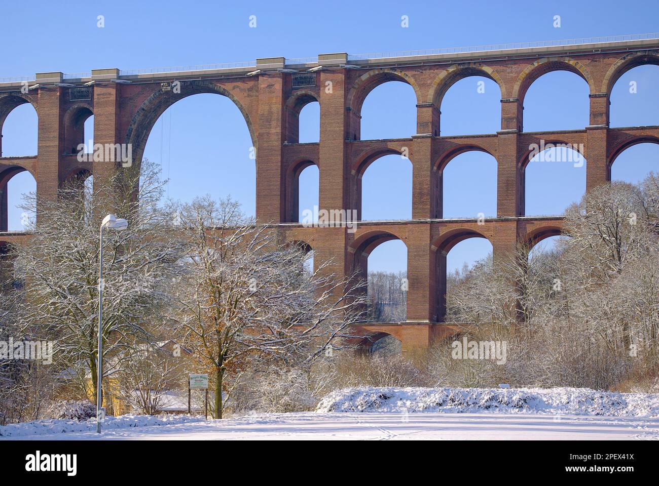 The Göltzsch Viaduct, the largest brick bridge in the world, in the ...