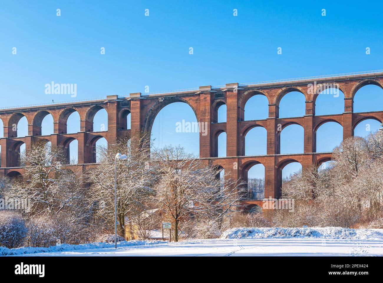 The Göltzsch Viaduct, the largest brick bridge in the world, in the ...