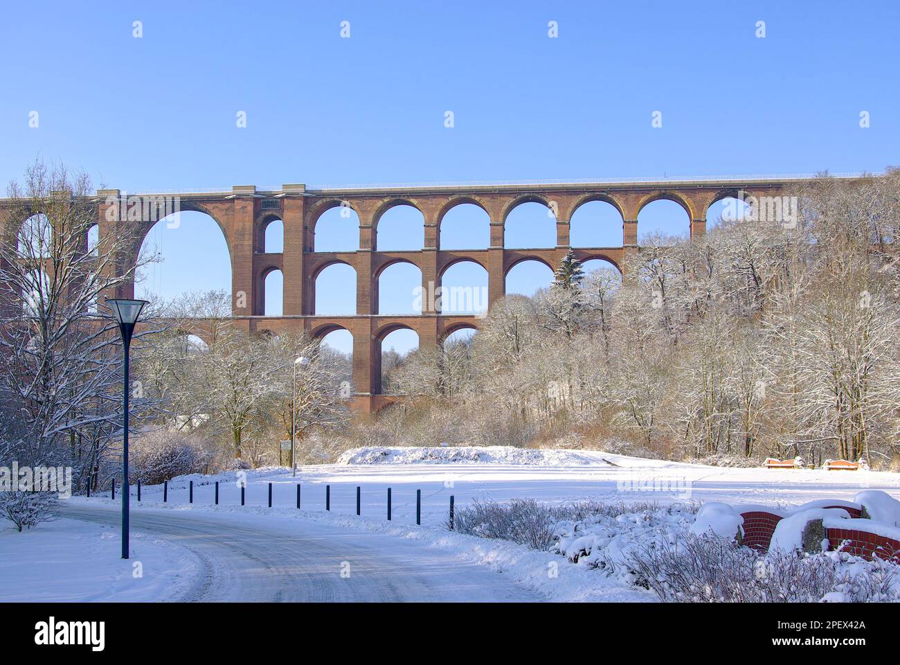 The Göltzsch Viaduct, the largest brick bridge in the world, in the ...