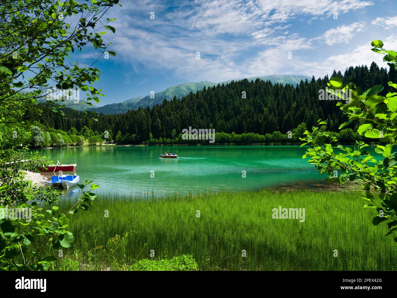 Great lake and nature view. Summer day view of Savsat Black Lake ...