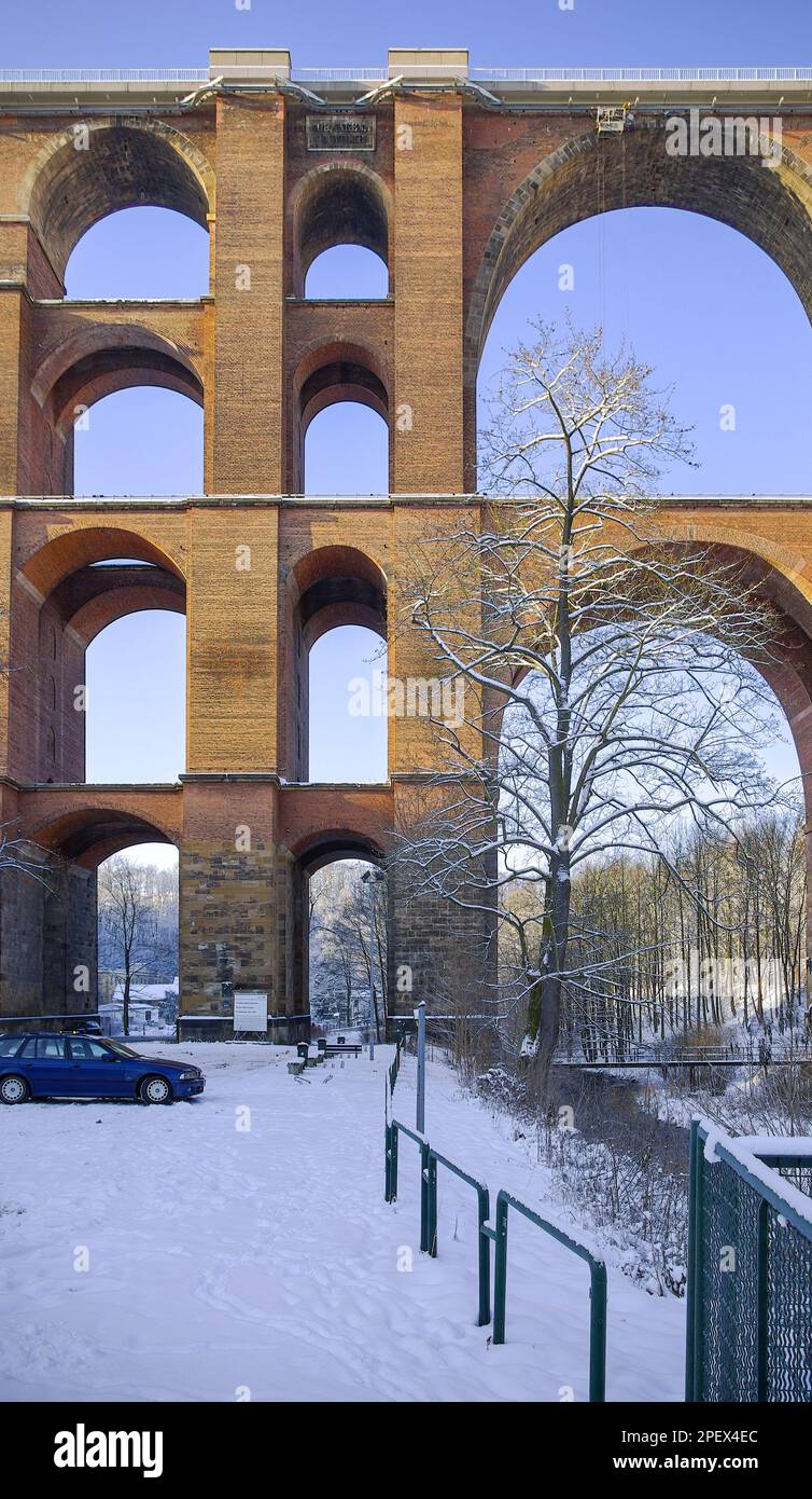 The Göltzsch Viaduct, the largest brick bridge in the world, in the ...