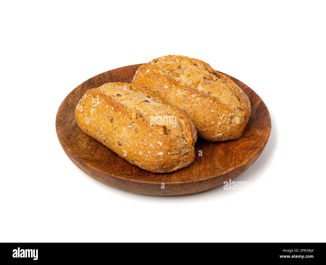 Grain Bread Isolated, Whole Buns with Seeds, Rustic Organic Cereal ...