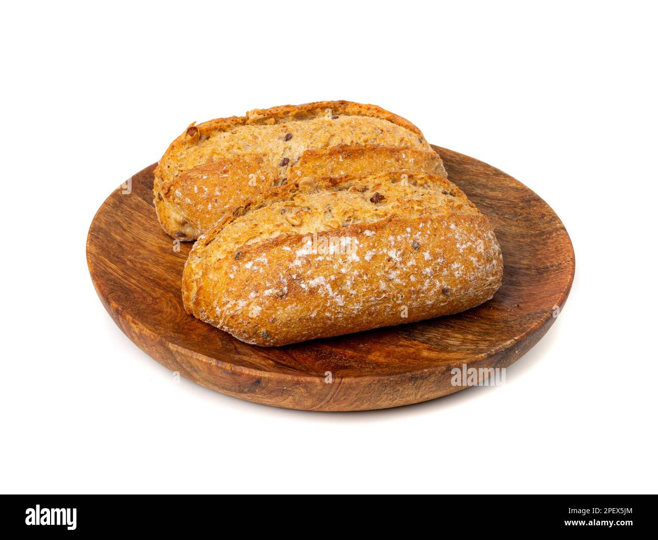 Grain Bread Isolated, Whole Buns with Seeds, Rustic Organic Cereal ...