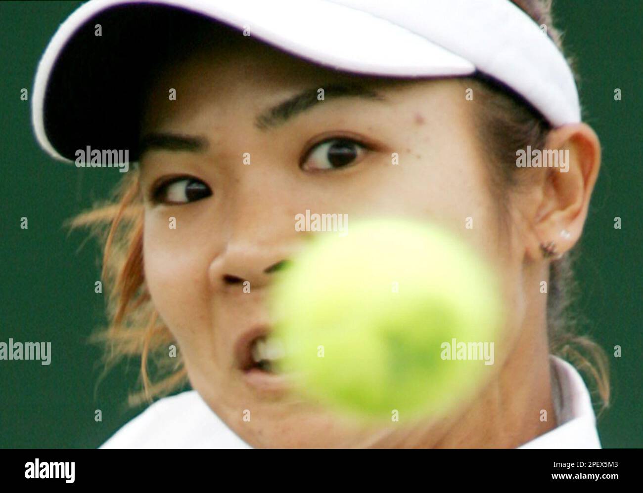Japan's Saori Obata eyes a shot from Eva Birnerova of the Czech ...