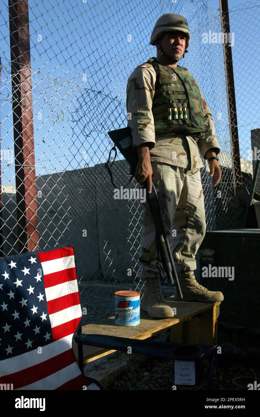 U.S. Army military policeman Sgt. Jesus Rodriguez from the 301st MP ...